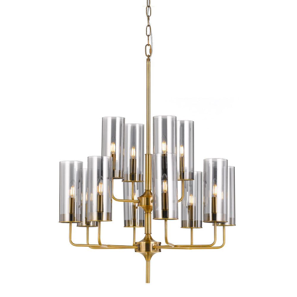 Decaro Gold & Smoke Glass 12 Light Pendant – Lighting Empire