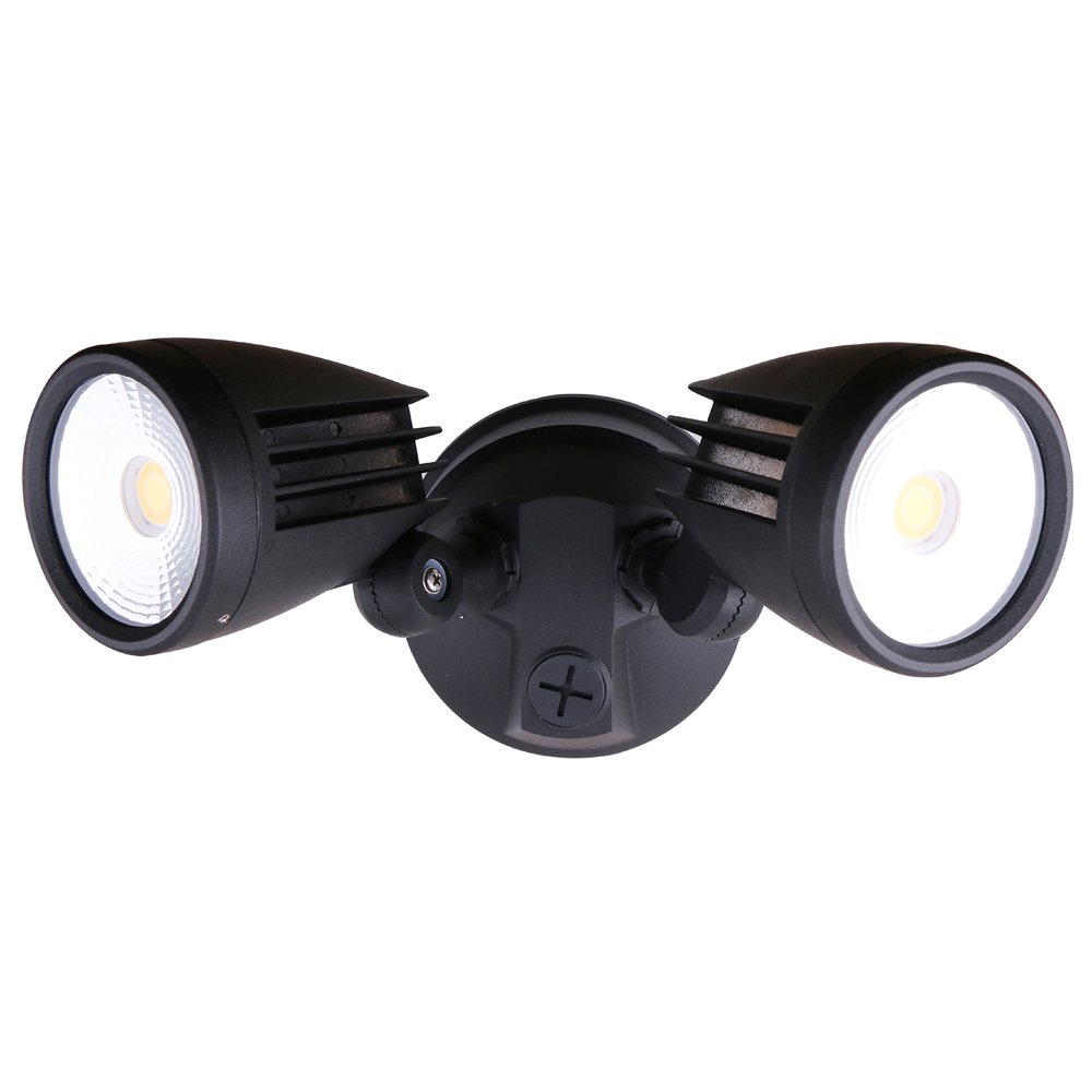 Fortress II LED Flood Light Outdoor Double Spot 2 x 15w Tricolour Matt