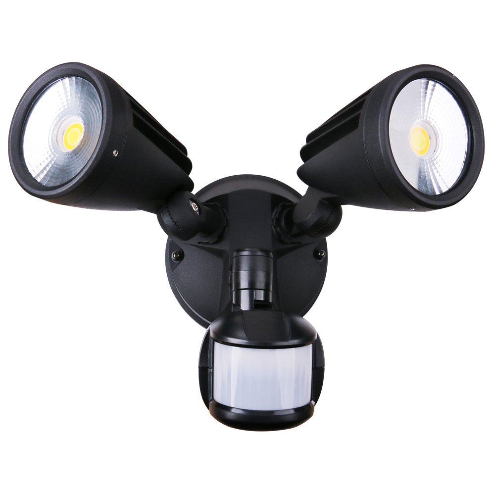 Fortress II LED Flood Light Outdoor Double Spot Sensor 2 x 15w Tricolo